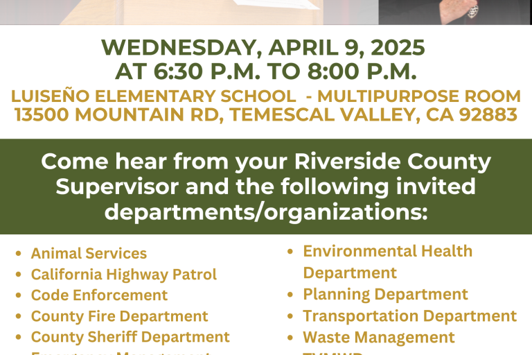 Temescal Valley Town Hall 2025 | Supervisor Karen Spiegel - Riverside ...